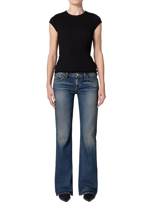 AGOLDE Low Rise Bootcut Jeans In Combination Wash - Blu