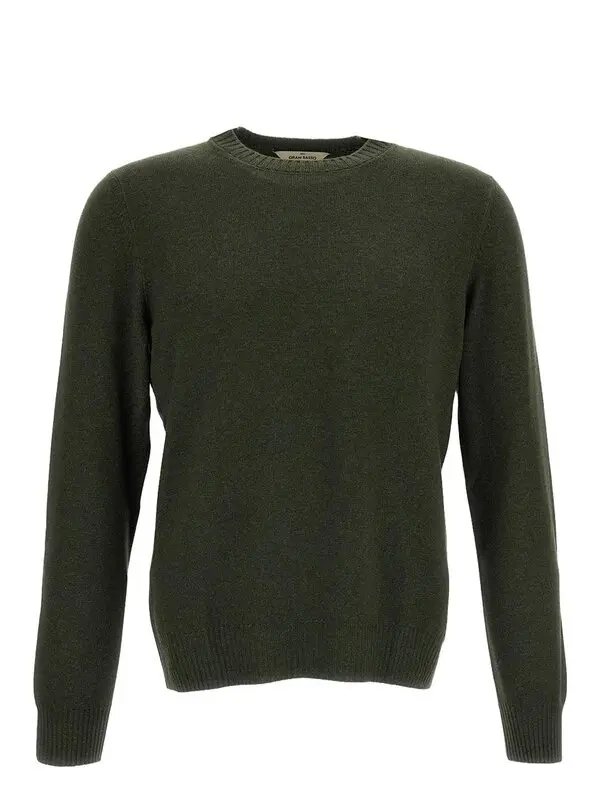 GRAN SASSO Wool-blend Crew Neck Sweater - Verde