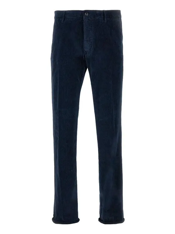Incotex Ribbed Velvet Trousers - Blue