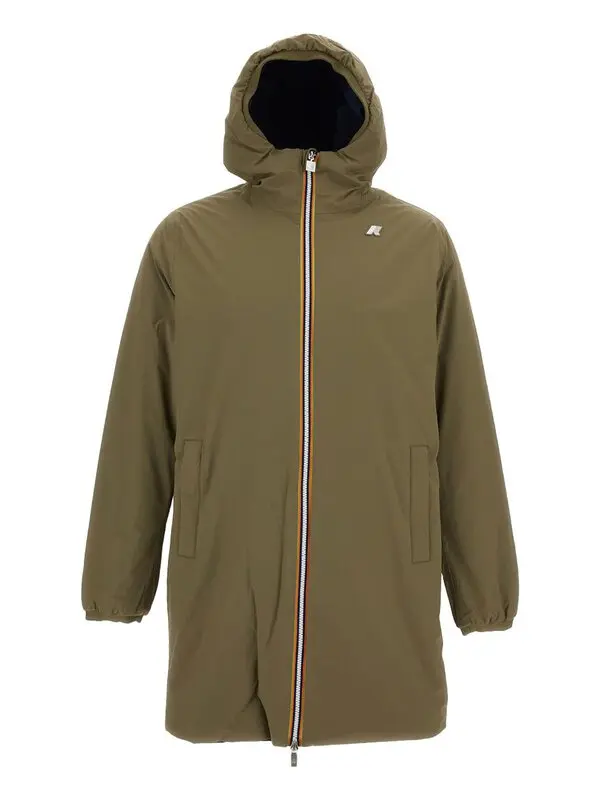 K-WAY Reversible Padded Jacket With Hood - Verde