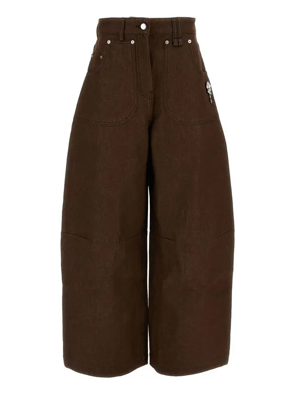 Simone Rocha Curved-leg Utility Jeans - Marrone