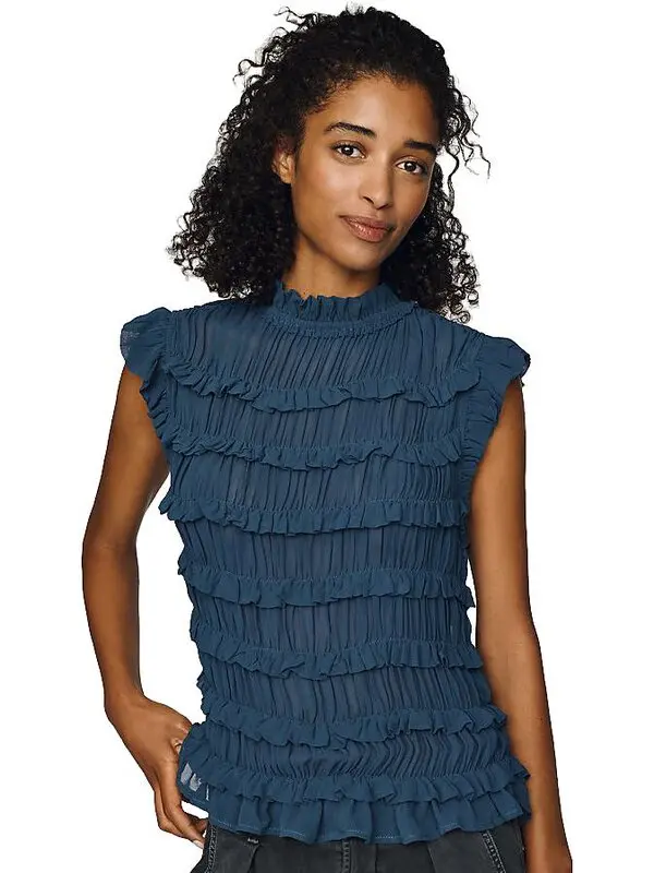 Anthropologie Layered Ruffle Top - Stargazer