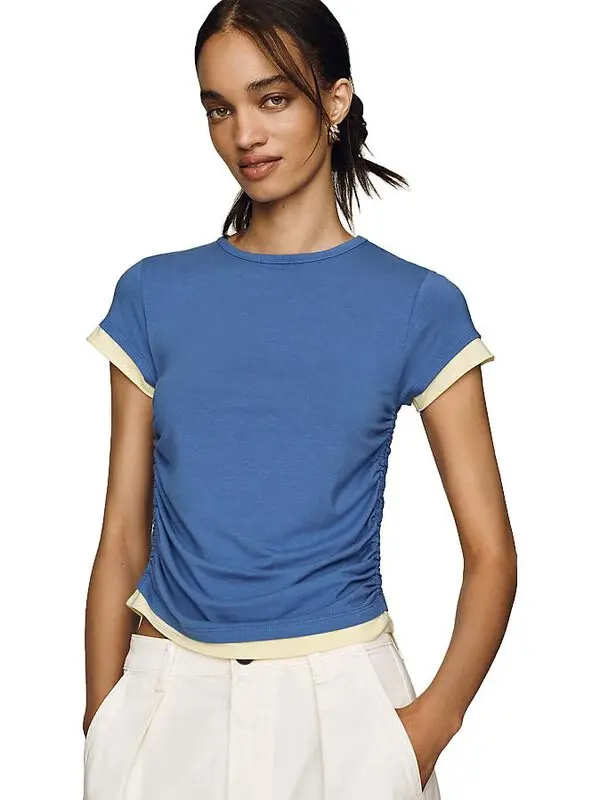 Anthropologie Evan Cinched Baby T-shirt - Blue