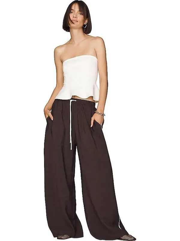 Maeve Silky Track Pants With Contrast Side Stripes - Java