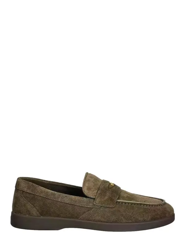 Michael Kors Logo Plaque Suede Loafers - Brown