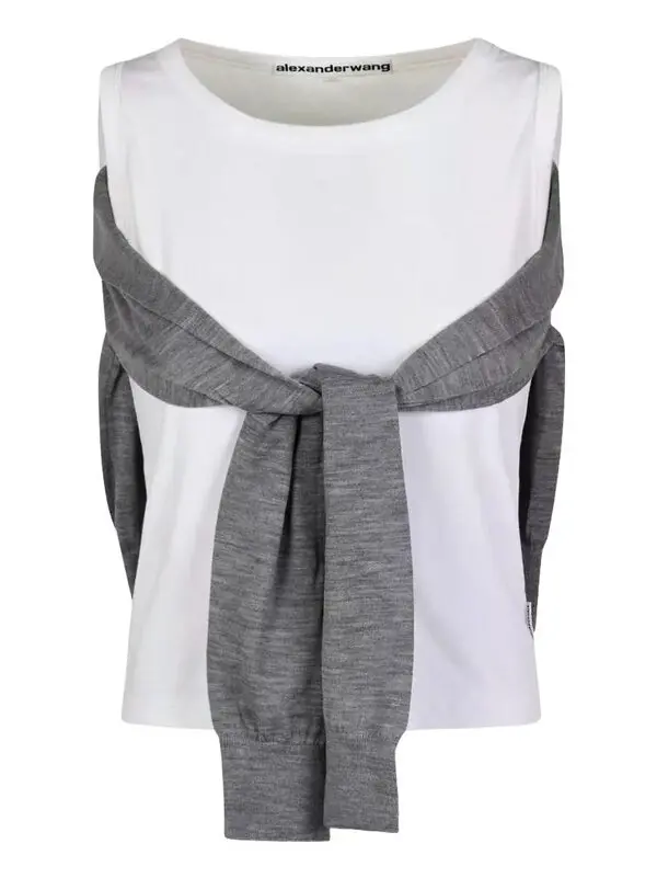 Alexander Wang Layered Tie-detail Tank Top - White