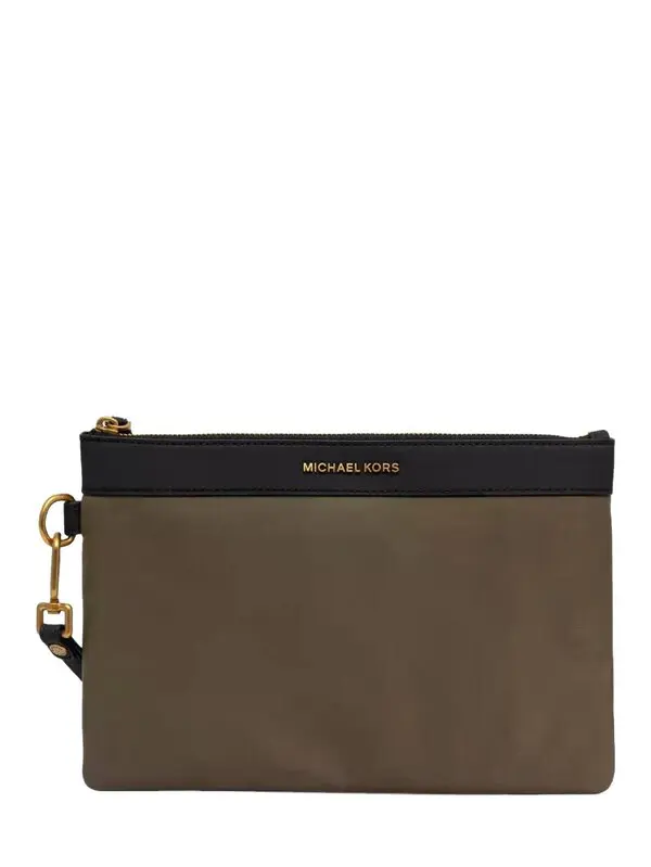 Michael Kors Brooklyn Logo-lettering Wristlet Clutch Bag - Brown