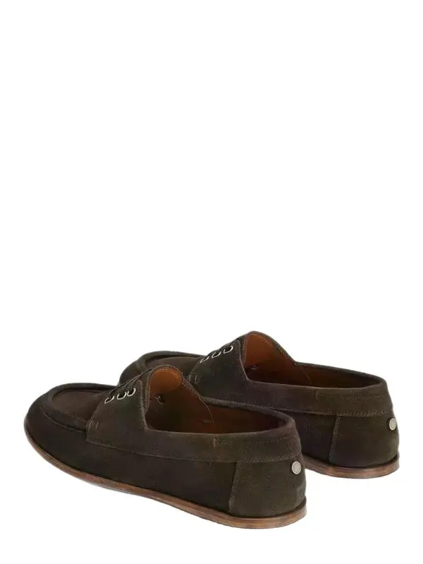 Dolce & Gabbana Derby Shoes In Split Leather - Brown
