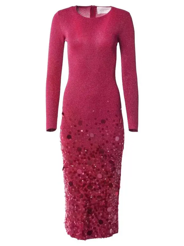 Carolina Herrera Embellished Midi Dress - Red