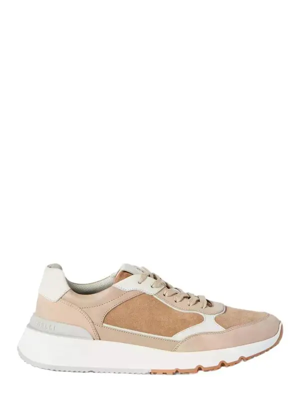Brunello Cucinelli Nubuck And Suede Runners - Neutrals
