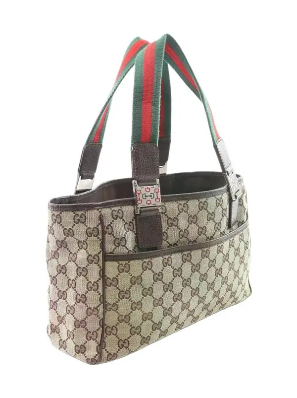 Gucci Gg Canvas Horsebit Tote Bag - Neutrals