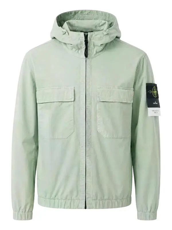 Stone Island Hooded Flap-pocket Jacket - Green