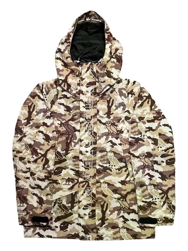 A BATHING APE Woodland Camo Owl Motif Jacket - Neutrals