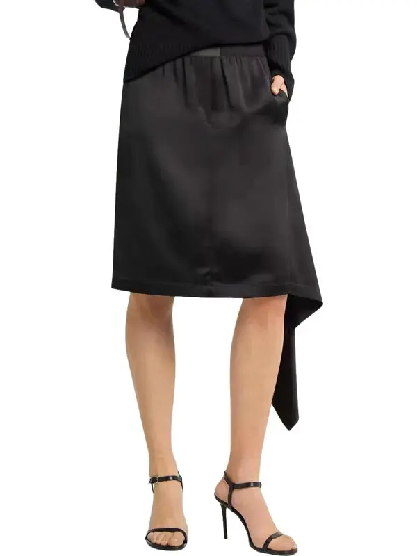 COURREGES Draped Satin Skirt - Black