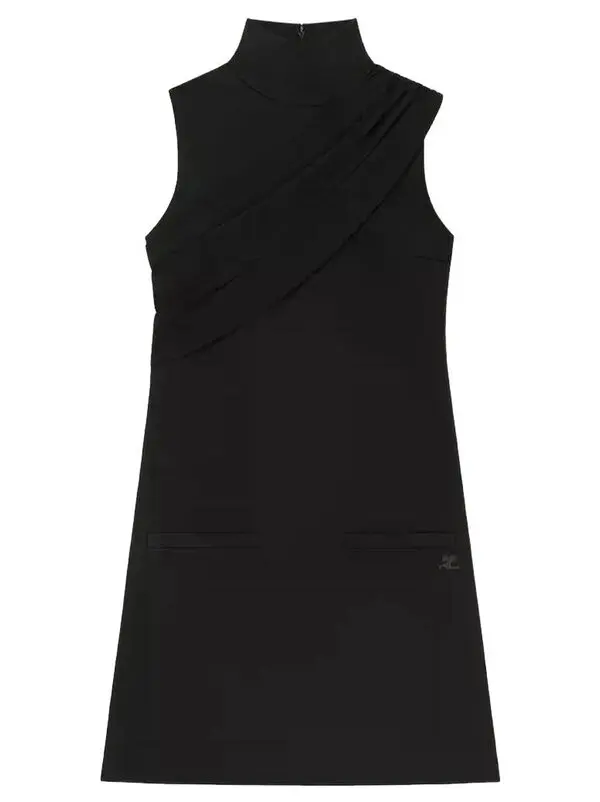 COURREGES Twist A-line Mini Dress - Black