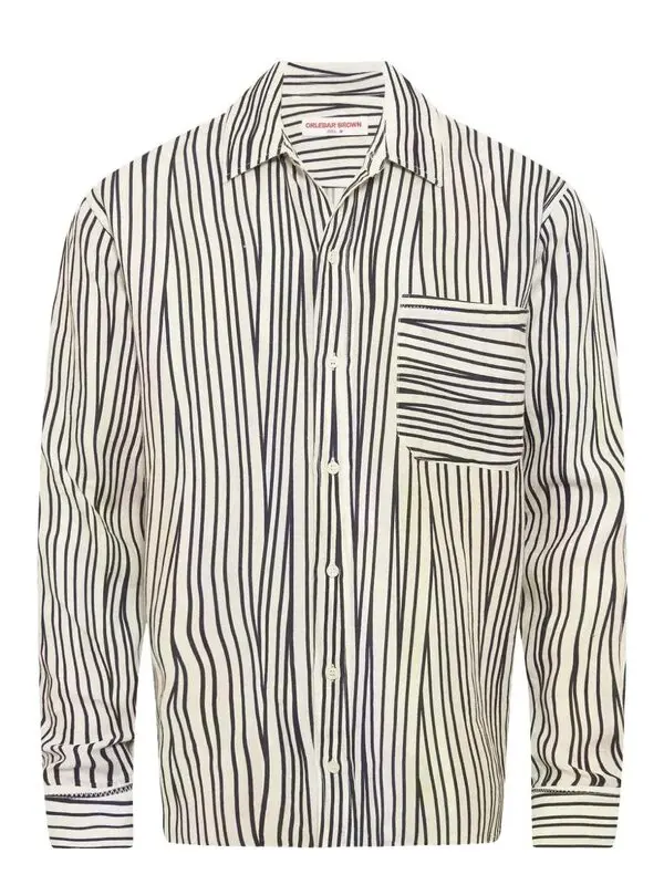 Orlebar Brown Grasmoor Crossover-stripe Shirt - Neutrals