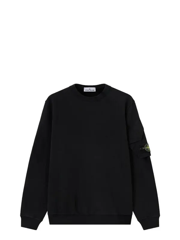 Stone Island Logo Patch Pocket Sweatshirt - Black