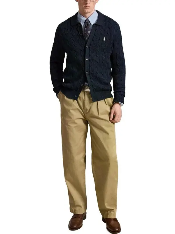 Polo Ralph Lauren Cable-knit Pony-motif Cardigan - Blue