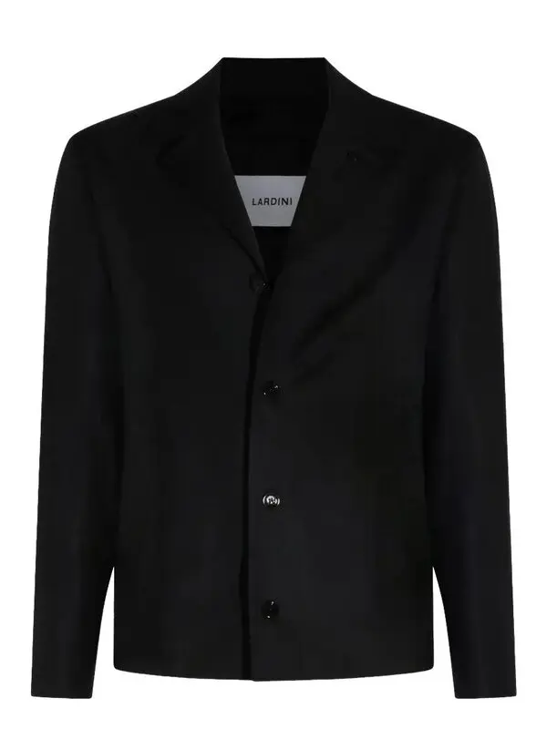 LARDINI Notch-lapel Button-up Blazer - Black