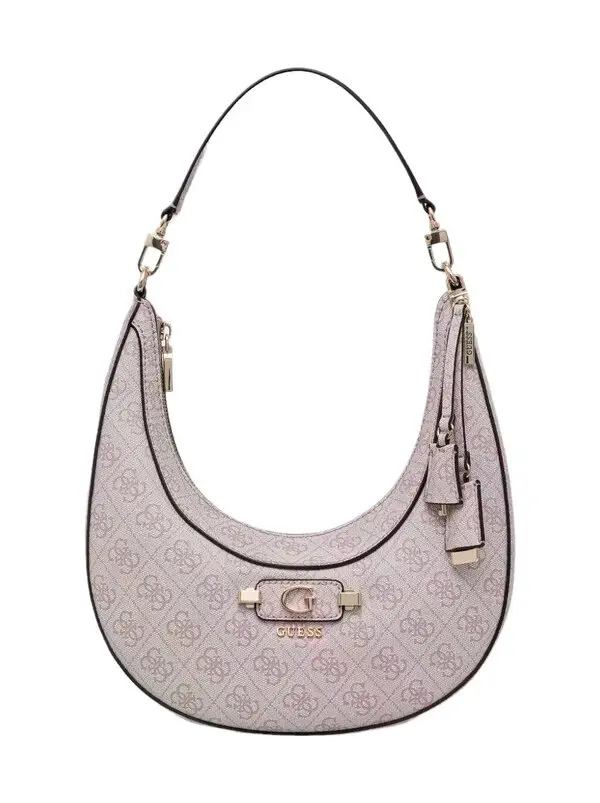 Guess Lindsey Monogram Curved Shoulder Bag - Pink