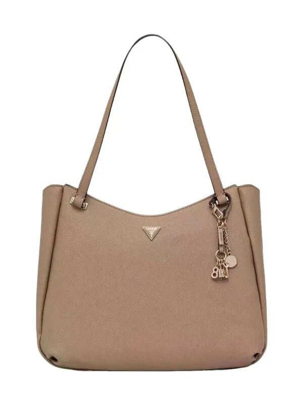 Guess Gilda Logo-plaque Saffiano-effect Tote Bag - Neutrals