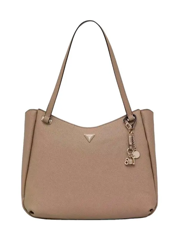 Guess Gilda Logo-plaque Saffiano-effect Tote Bag - Neutrals