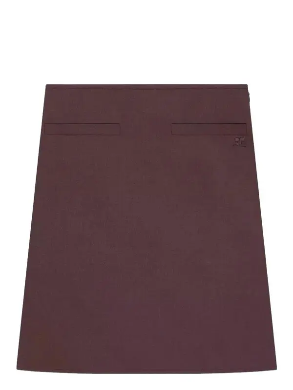 COURREGES Logo Embroidered Midi Skirt - Brown
