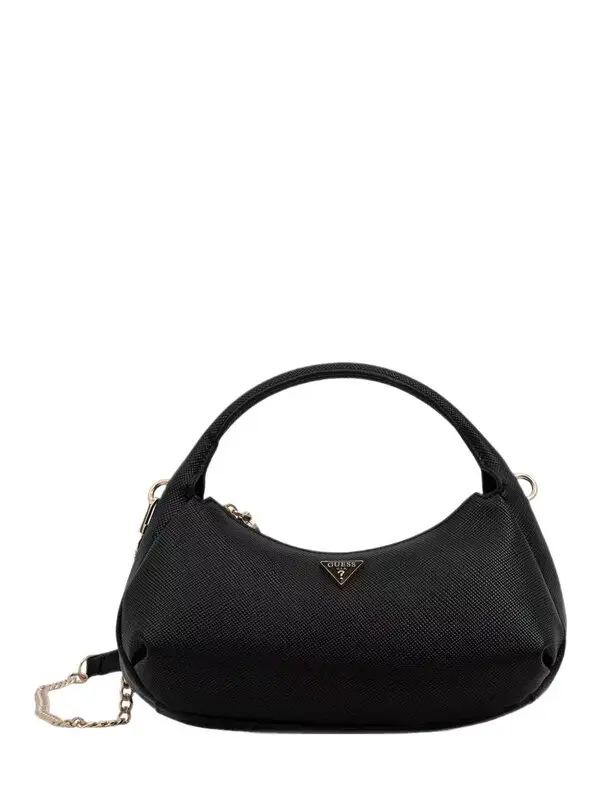Guess Gilda Logo-plaque Chain-link Shoulder Bag - Black
