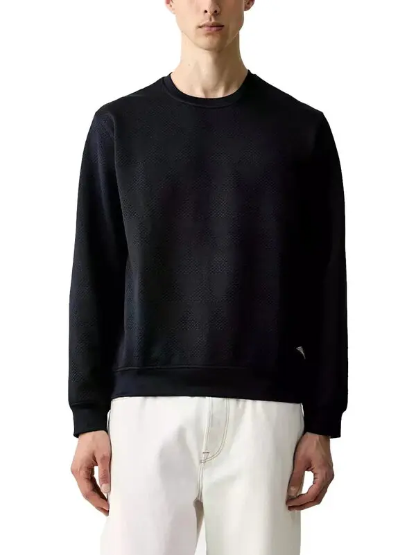 Guess Quilted Crew-neck Sweater - Black