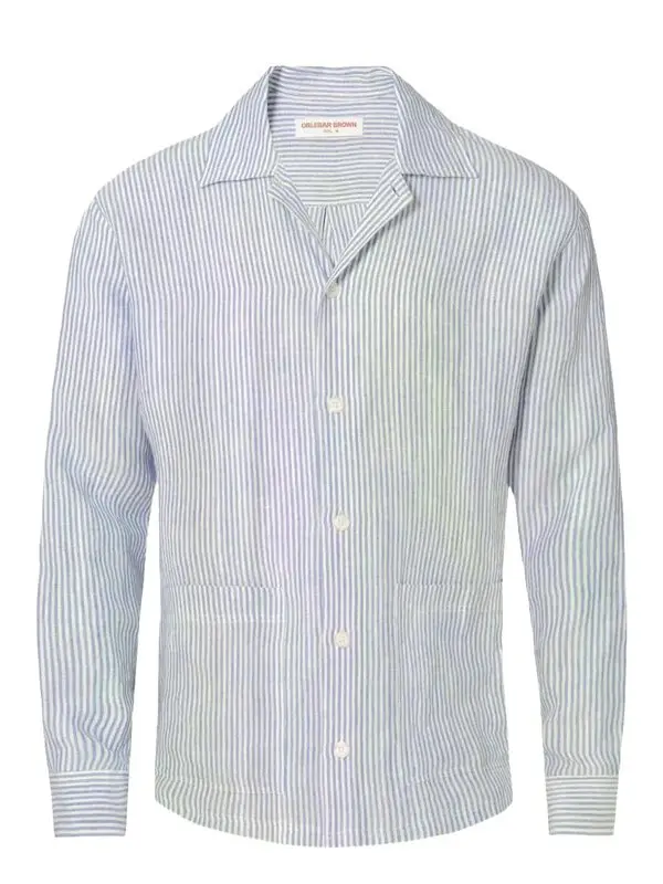 Orlebar Brown Soren Striped Hemp Jacket - White