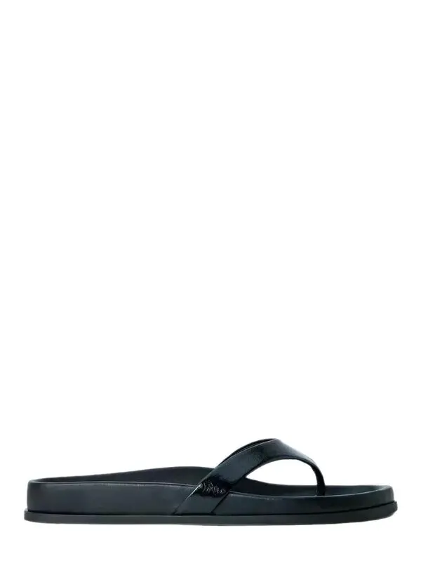 TOTEME Open-toe Leather Thong Sandals - Black