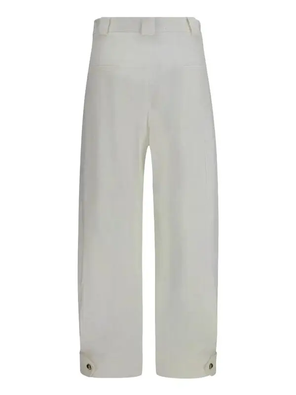 Max Mara Adorni Button-cuff Wide-leg Trousers - White