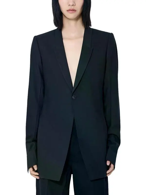 Rick Owens Single-breasted Buttoned Blazer - Black