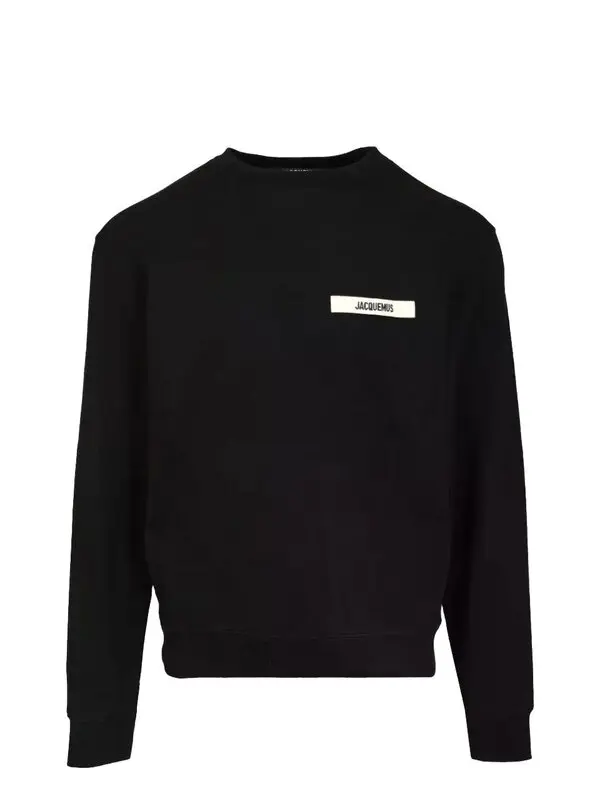 Jacquemus Logo-patch Cotton Sweatshirt - Black