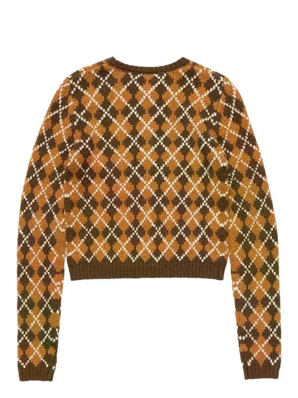 Acne Studios Argyle Knit Button-up Cardigan - Brown