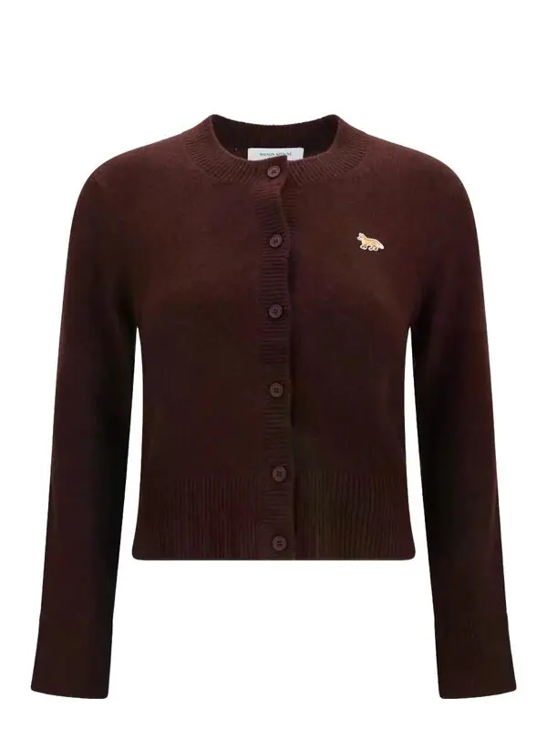 Maison Kitsuné Baby Fox-patch Fitted Cardigan - Brown