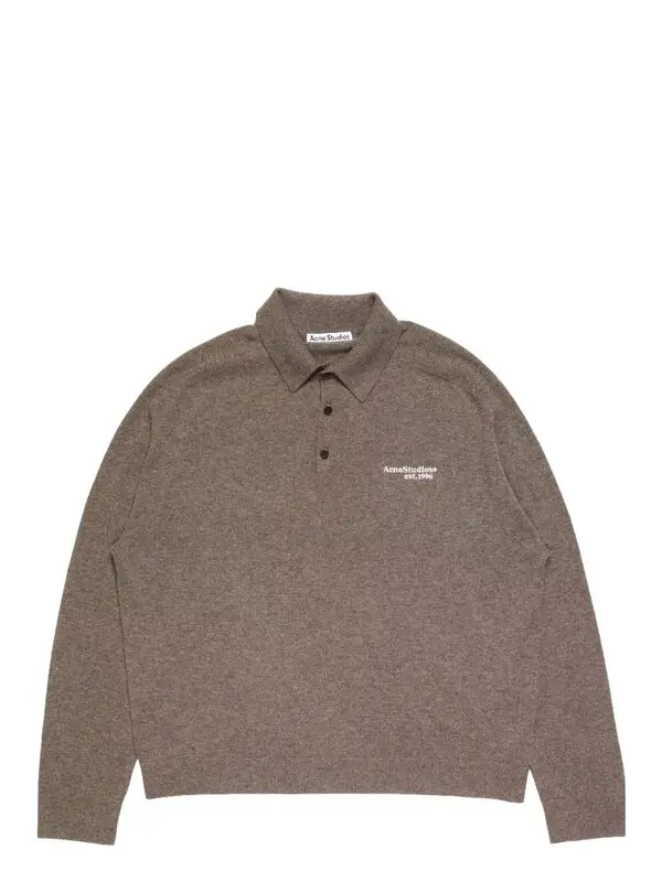 Acne Studios Wool Knit Polo - Brown
