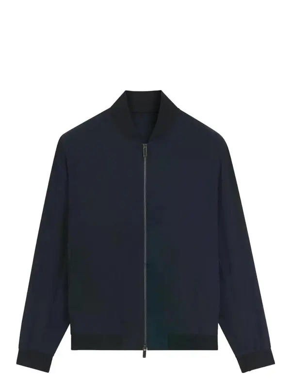 BOSS Slim-fit Micro-patterned Stretch Jacket - Blue