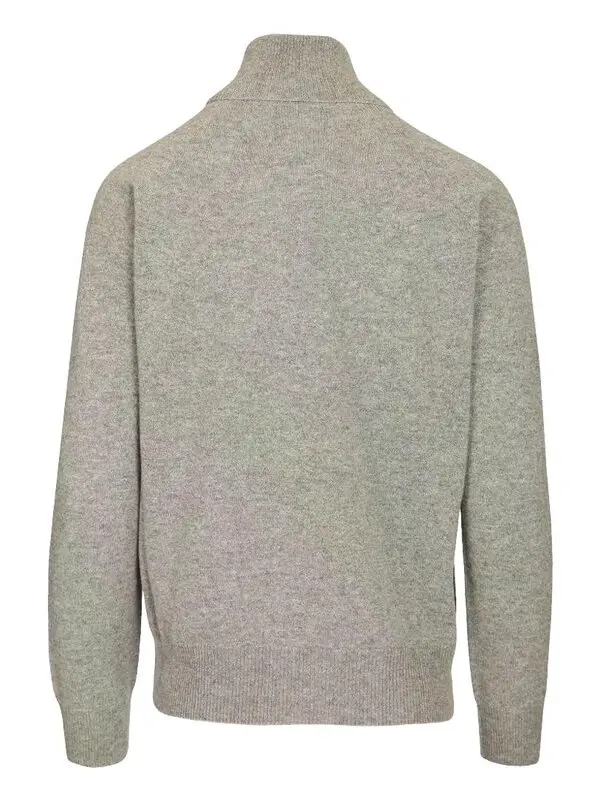Emporio Armani Logo-embroidered Roll-neck Sweater - Grey