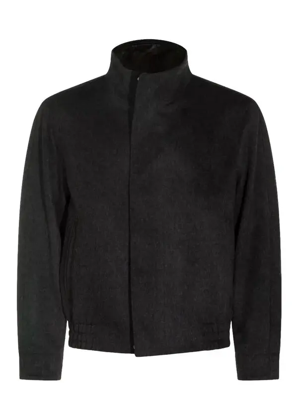 LARDINI Virgin Wool High-neck Jacket - Grey