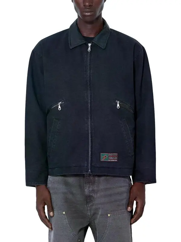 BOTT Embroidered Zip-fastening Jacket - Black