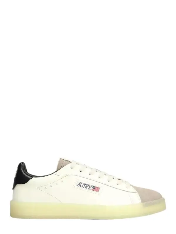 AUTRY Suede-panelled Logo Patch Sneakers - White