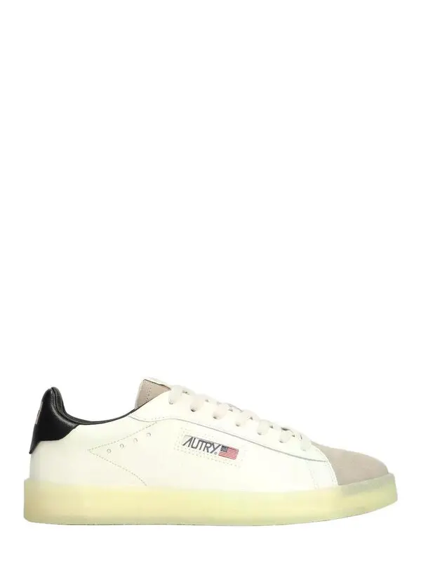 AUTRY Suede-panelled Logo Patch Sneakers - White