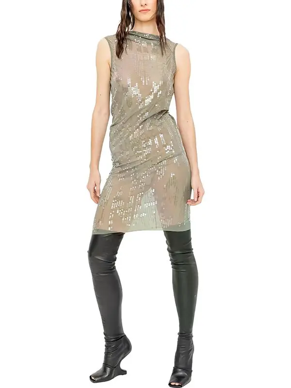 Rick Owens Sequin Embellished Mini Dress - Green