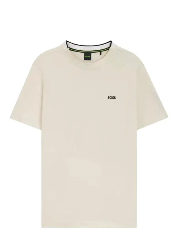 BOSS Logo-detail Crew-neck T-shirt - Neutrals