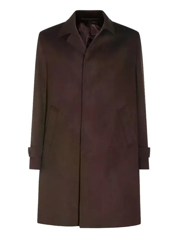 LARDINI Button-cuff Single-breasted Coat - Brown
