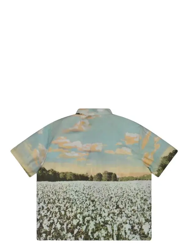 DENIM TEARS X Tropical Futures Graphic-print Button-up Shirt - Blue