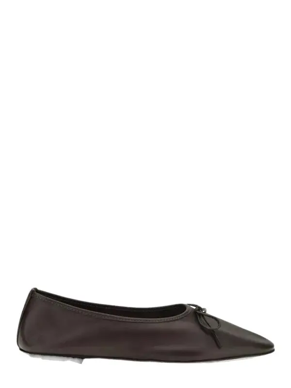 Dear Frances Gala Bow-detail Leather Ballet Flats - Brown