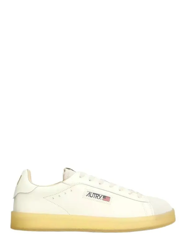 AUTRY Logo Patch Lace-up Sneakers - White