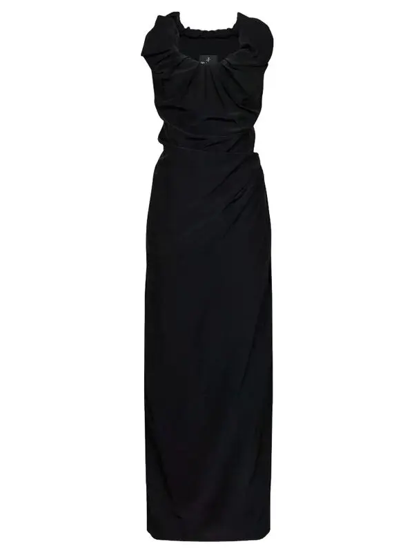 VIVIENNE WESTWOOD Draped Asymmetric Maxi Dress - Black